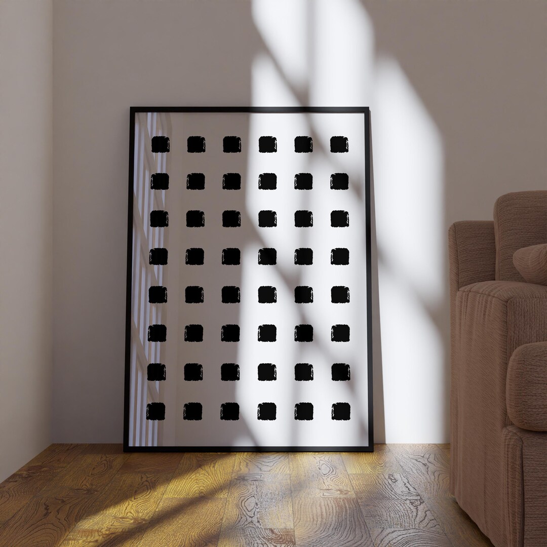 Minimal Black Square Grid Wall Art Printable, Abstract Geometric Art ...