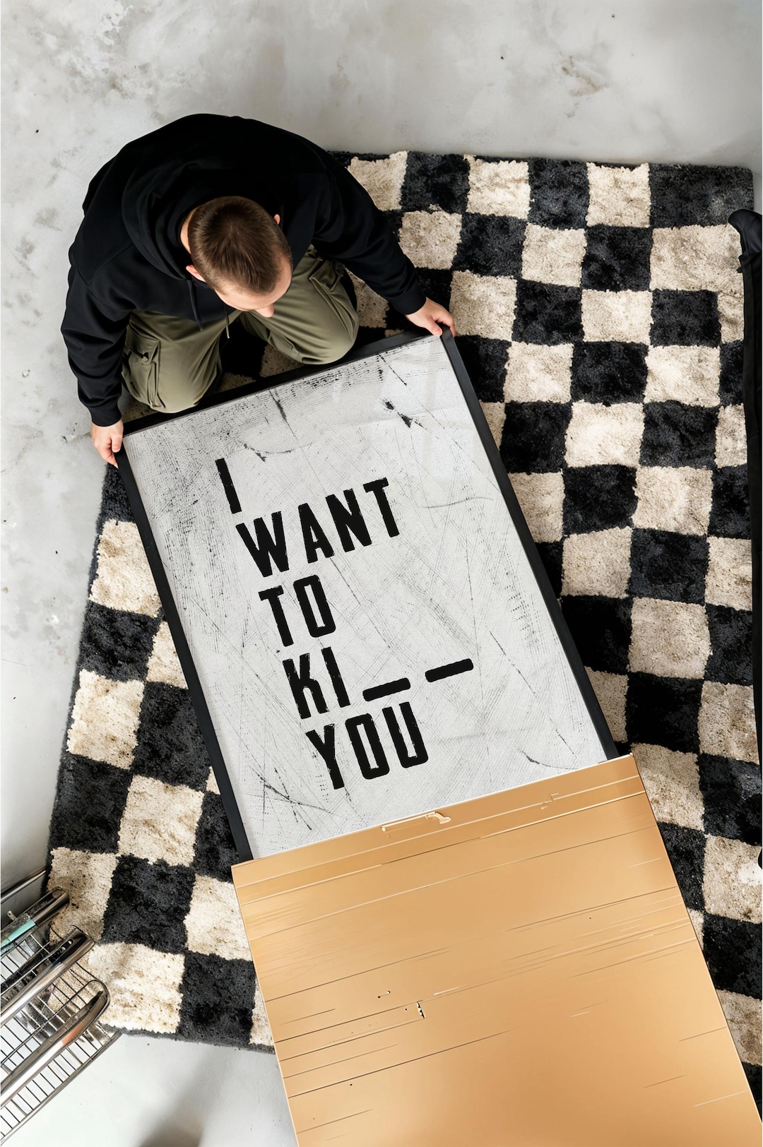 Text Wall Art Print, Bold Black and White Typography Statement, Modern ...