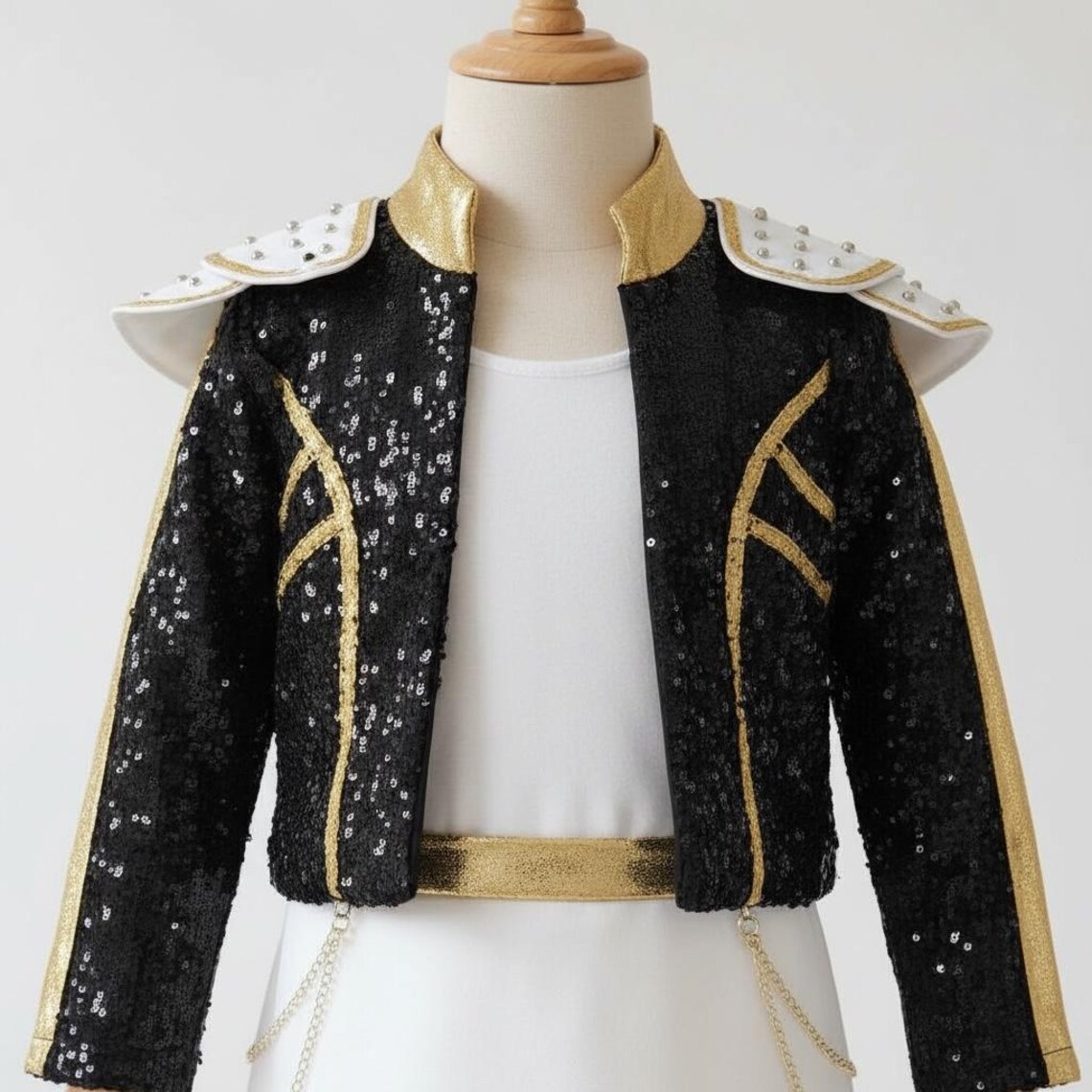 Girls’ Golden Costume , Girl Anime Cosplay Superstar Rockstar Black ...