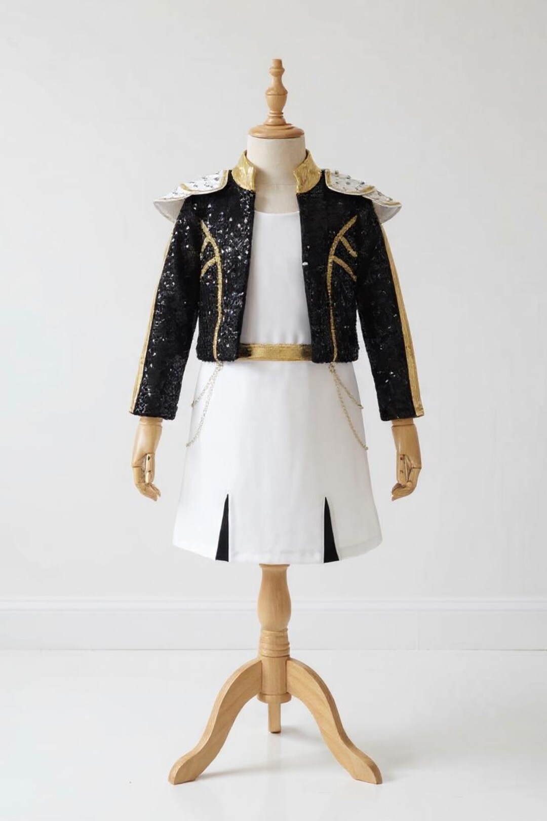 Girls’ Golden Costume , Girl Anime Cosplay Superstar Rockstar Black ...