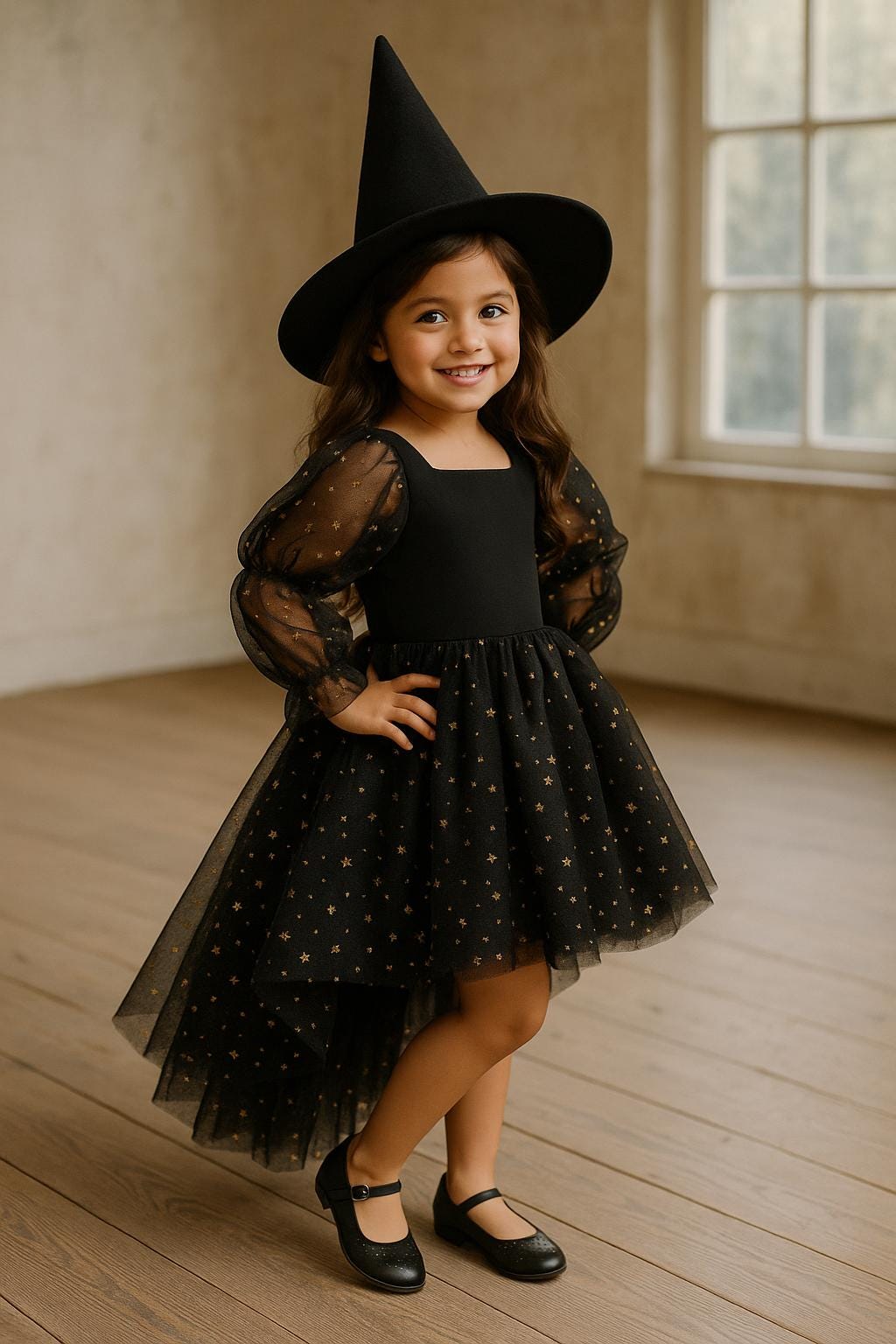Starry Fairy Girls Witch Halloween Costume Dress, Kids Halloween Dress ...