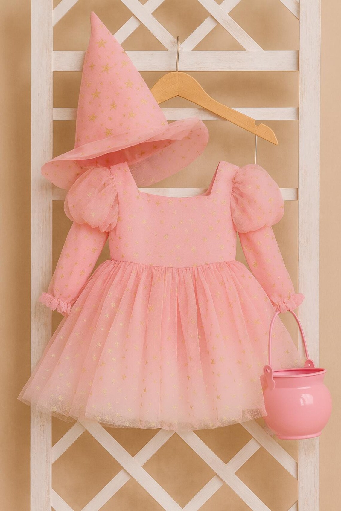 So Cute Baby Girl Pink Starry Witch Dress, Good Witch Toddler Dress ...