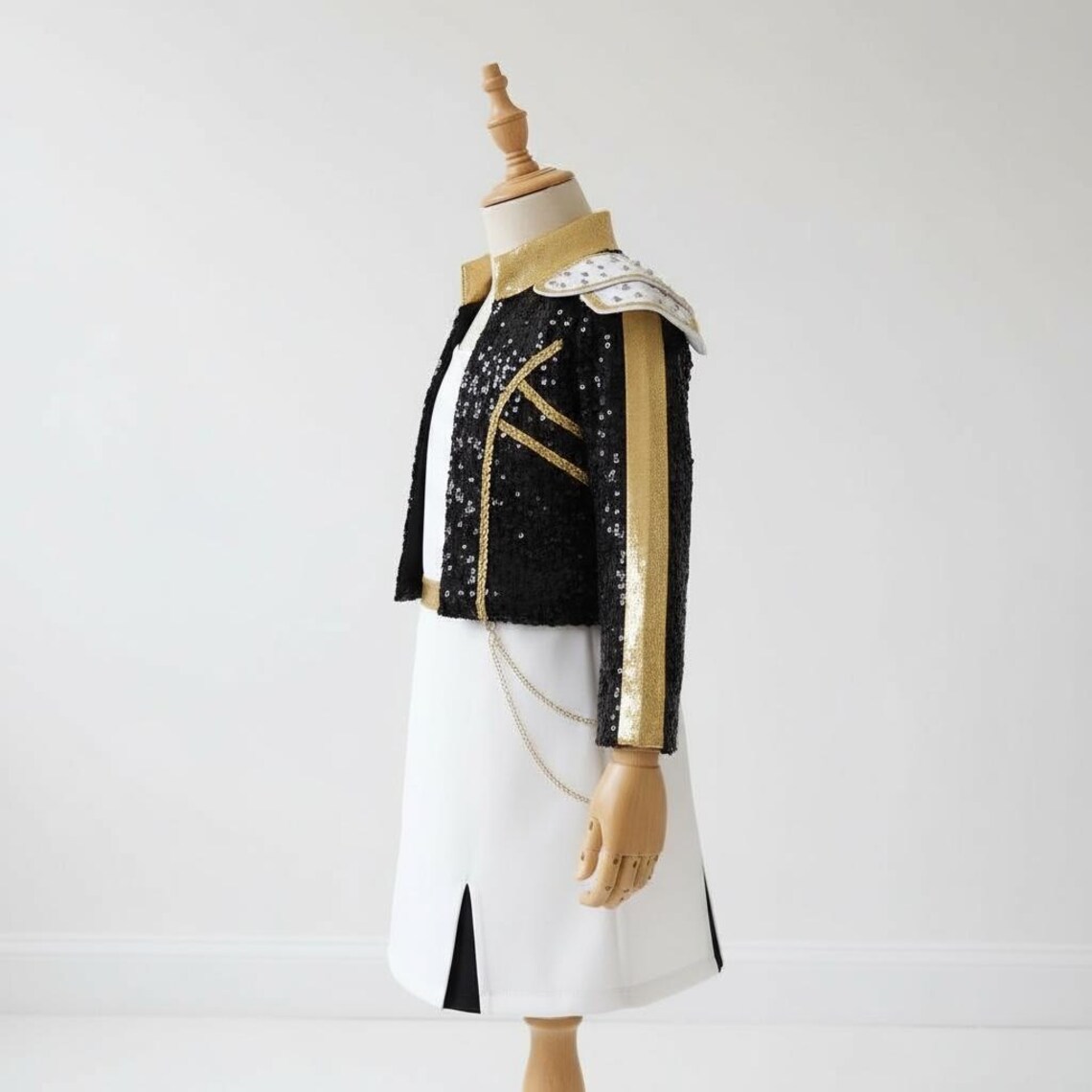 Girls’ Golden Costume , Girl Anime Cosplay Superstar Rockstar Black ...