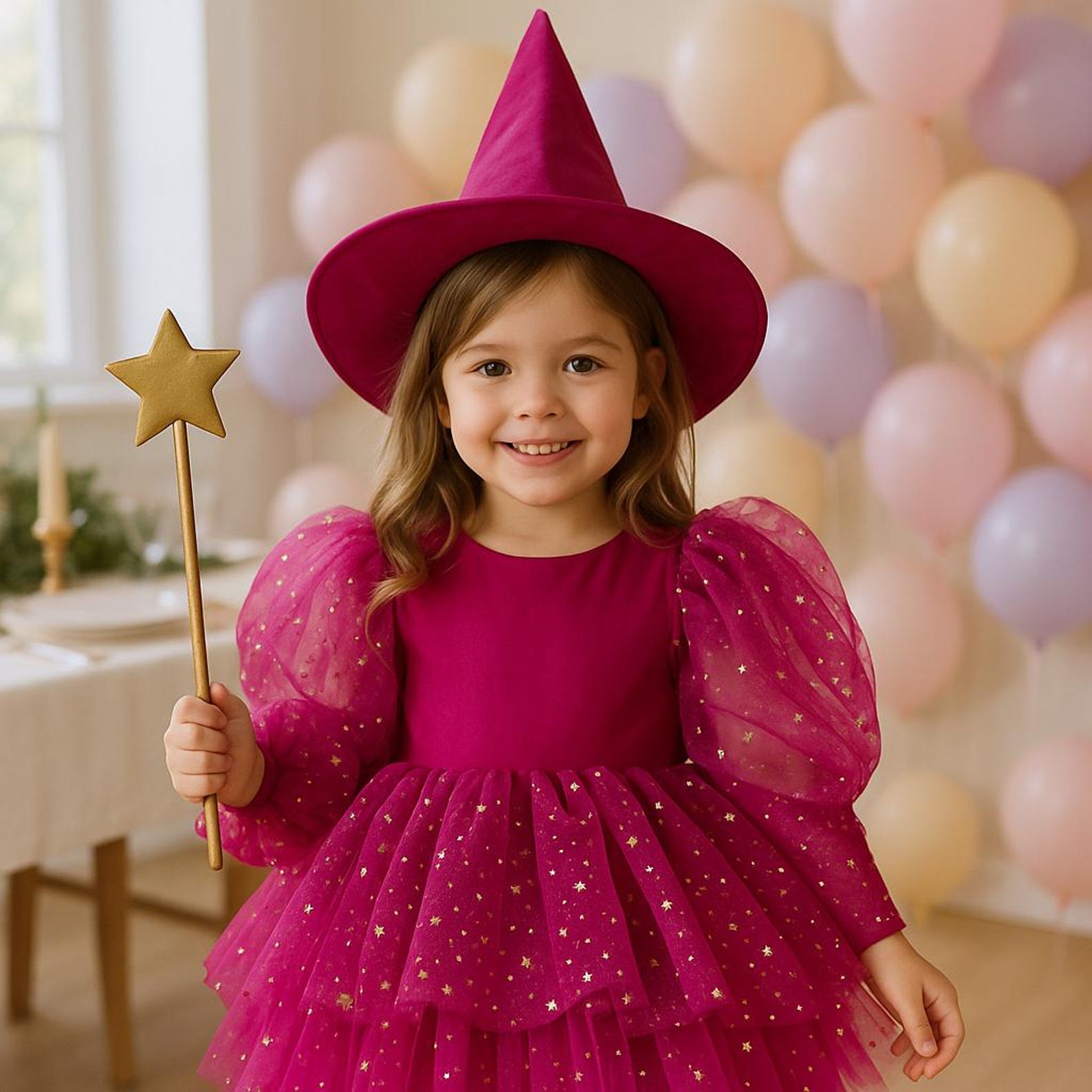 Girl Black Starry Witch Halloween Costume Dress, Kids Halloween Dress ...