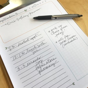 Handwritten Planner Pages, Downloadable, Printable, PDF, Undated - Etsy