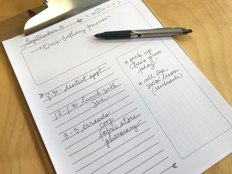 Handwritten Planner Pages Downloadable Printable PDF | Etsy