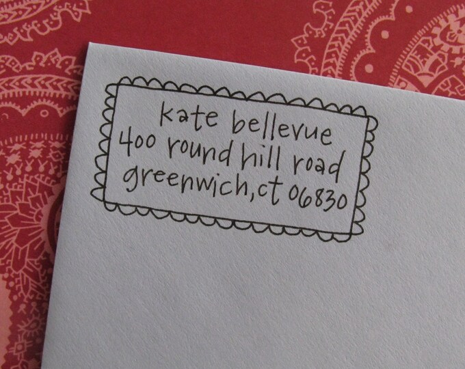 Patchwork Address Stamp (wood Handle) - Etsy