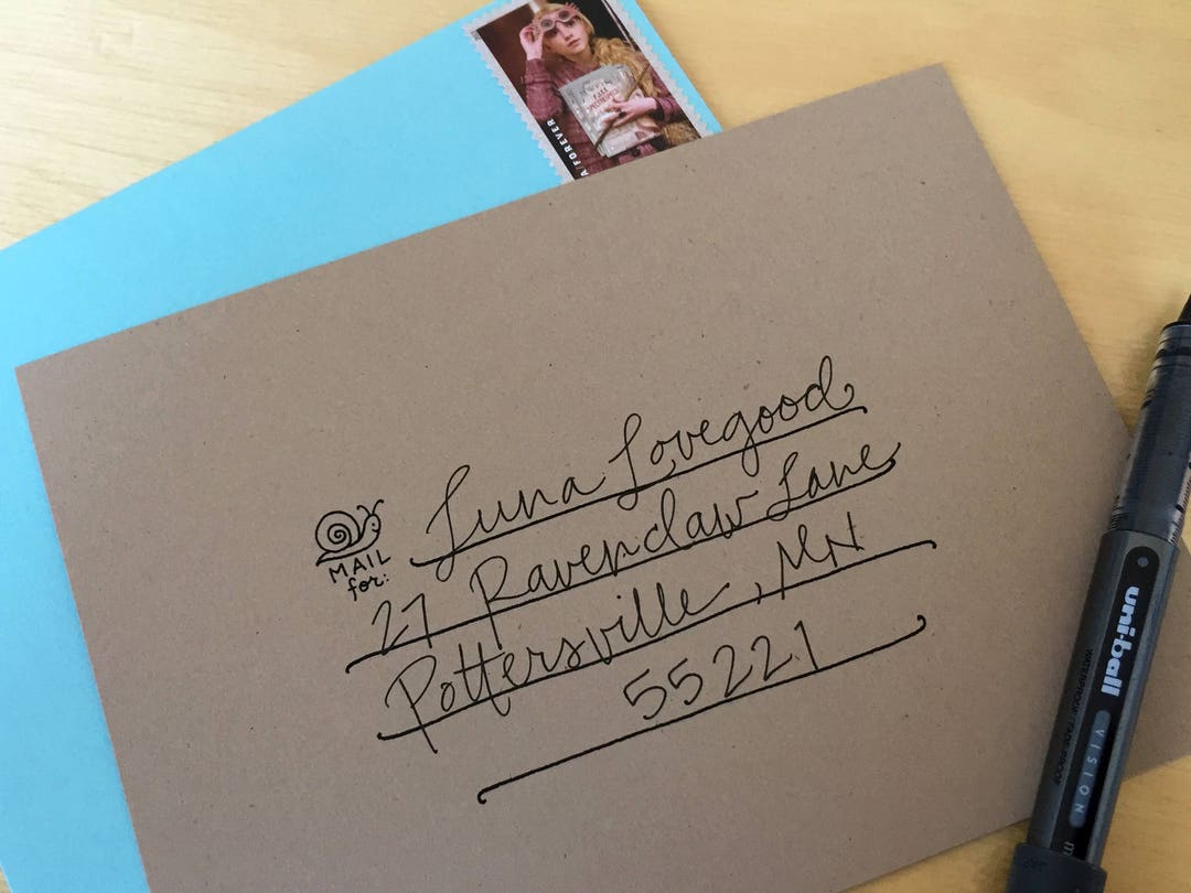 Snail Mail Addressing Stamp: Handwritten for Envelopes & Mail Art - Etsy