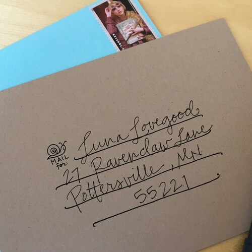 Kindly Deliver to Pennant Stamp Snail Mail Rubber Stamp for | Etsy