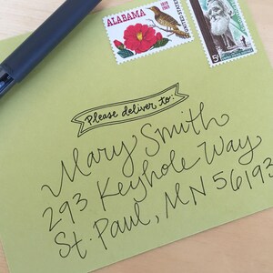Please Deliver Stamp: Handwritten Snail Mail Stamp - Etsy