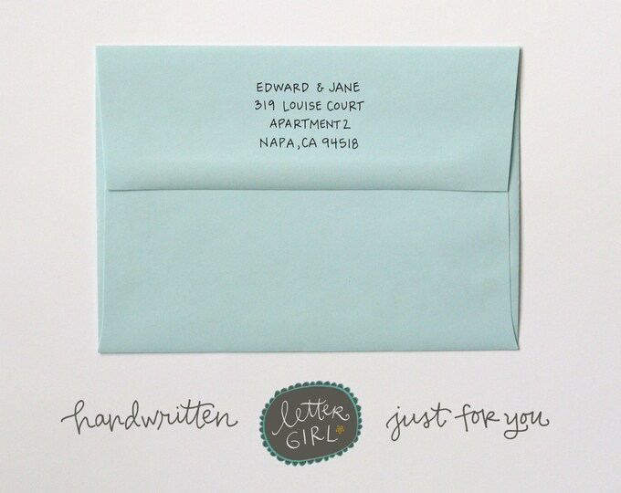 Handwritten Small Caps Address Stamp: Your Choice of Self-inking or Red ...