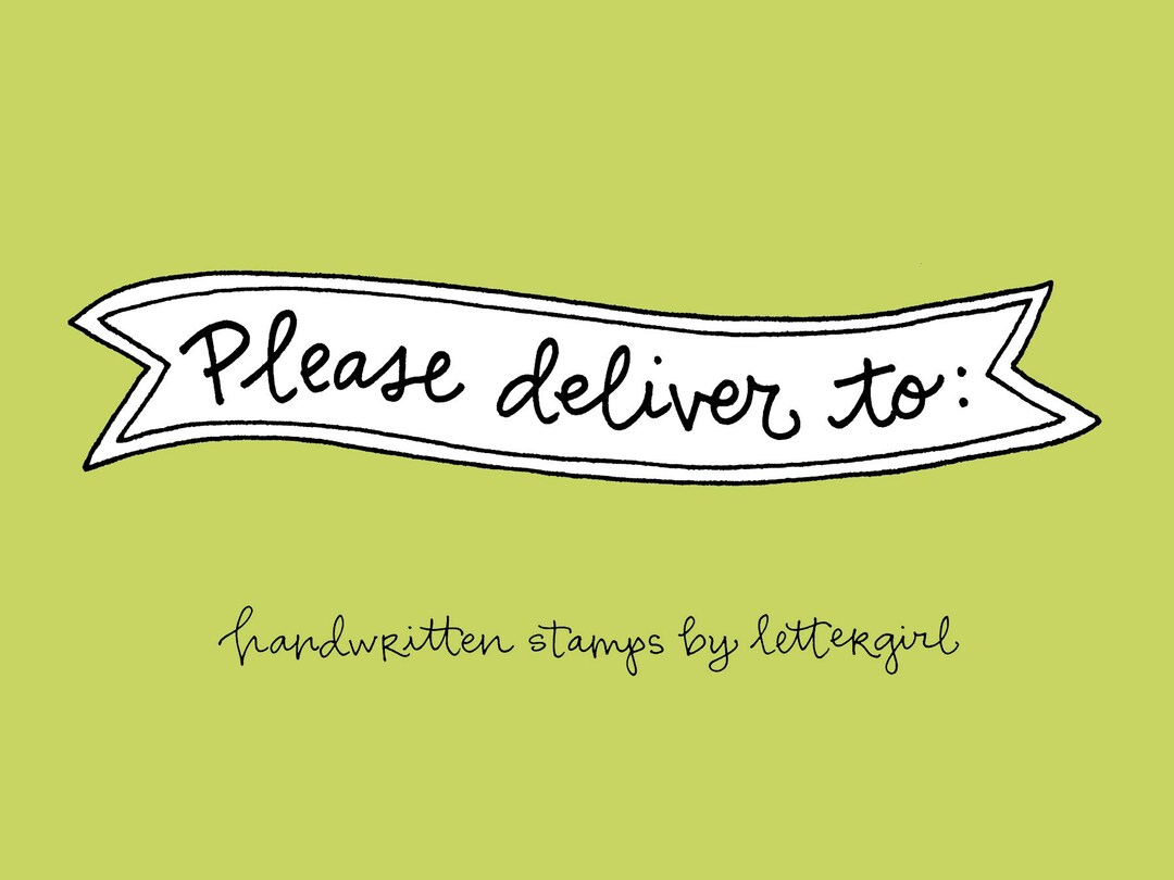 Please Deliver Stamp: Handwritten Snail Mail Stamp - Etsy