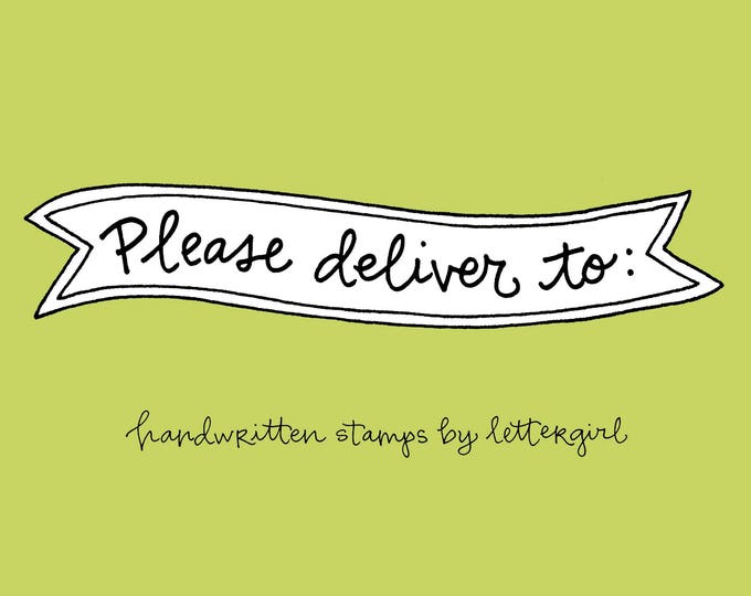 Please Deliver Stamp: Handwritten Snail Mail Stamp - Etsy
