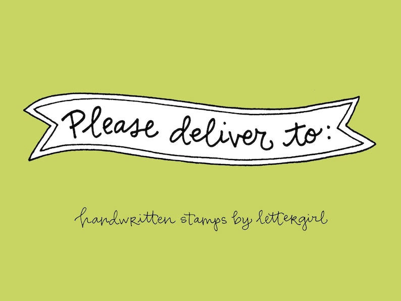 Please Deliver Stamp: Handwritten Snail Mail Stamp - Etsy