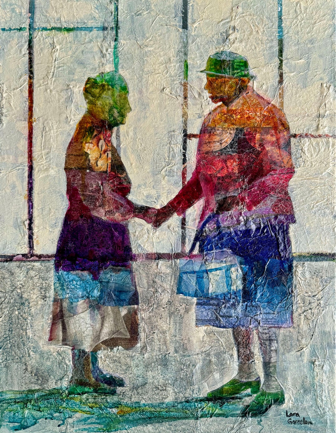 Fine Art Print, Collage, Figures, "peacemakers" Painting, Friendship ...