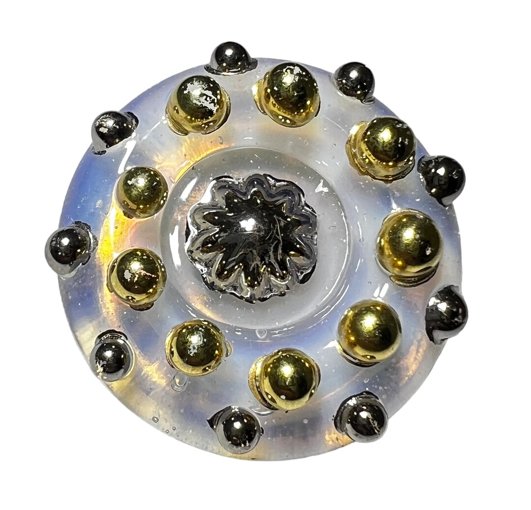 Button Studio Bimini-like 10K Gold & Silver Trim White - Etsy