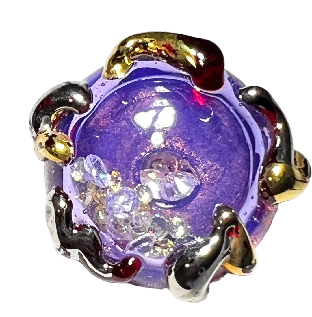 Button Studio Bimini-like, Moveable Cz's, Hollow, Blown, 10K Gold ...