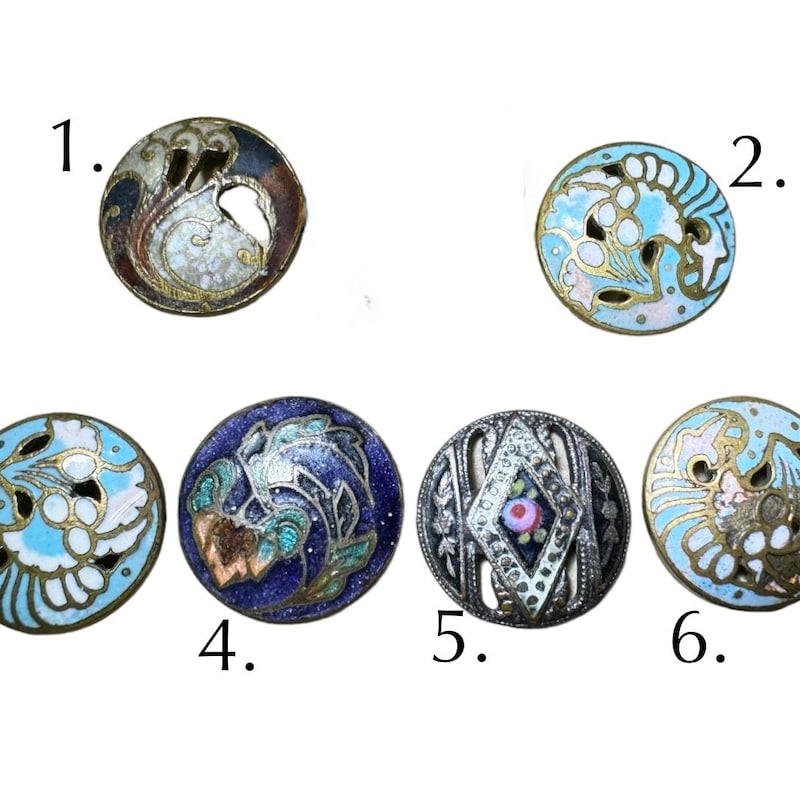 Antique Enamel Button - Etsy