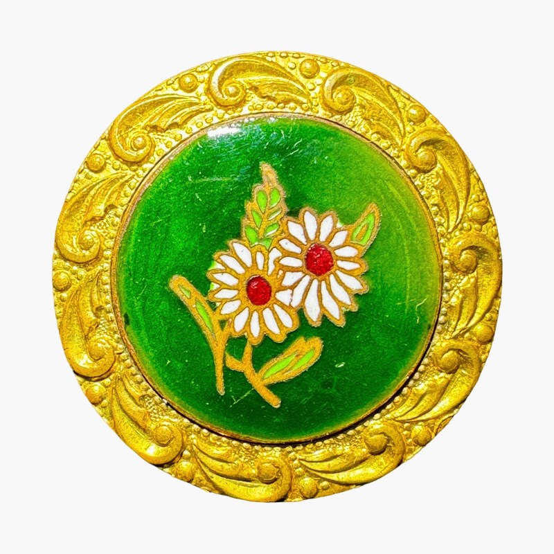 Antique Enamel Button - Etsy