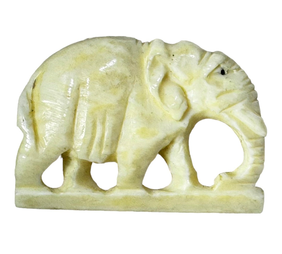 Button Antique Elephant, Bone, Carved, Pierced Medium - Etsy