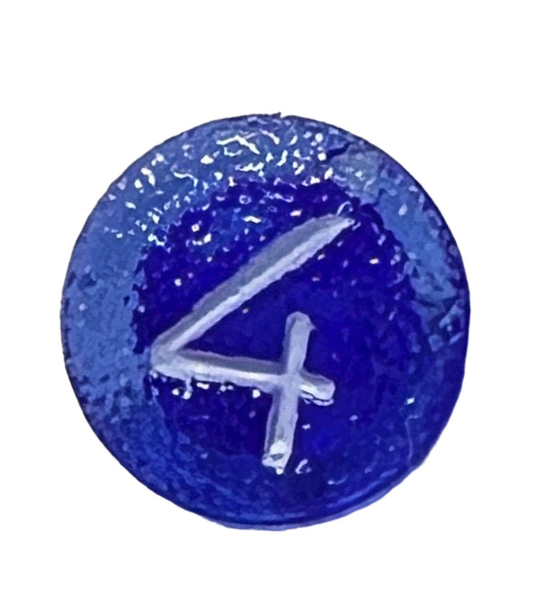 Button Number 4 Transparent Blue Glass Diminutive - Etsy