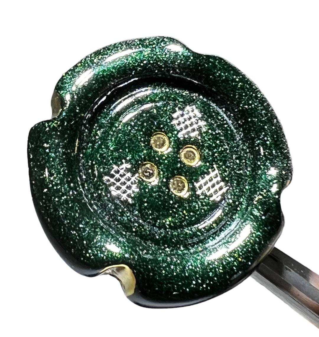 Button Faux Button, bimini Like, Impressed Silver Mesh, Greenstone or ...