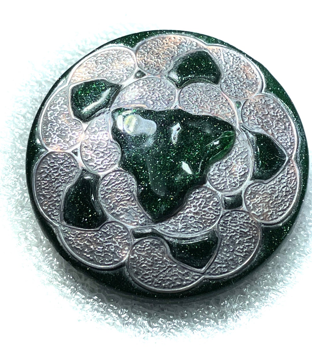 Button Studio Greenstone, Impressed Metal Large - Etsy