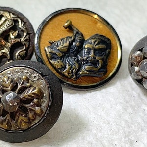 Antique Buttons 4 Wooden or Wood Back Buttons - Etsy