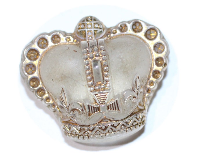 Vintage Frosted Realistic Crown Button Medium - Etsy