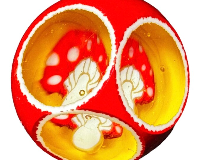 Button Studio - Mushroom Murine, Paperweight, Enamel Sheath Overlay ...