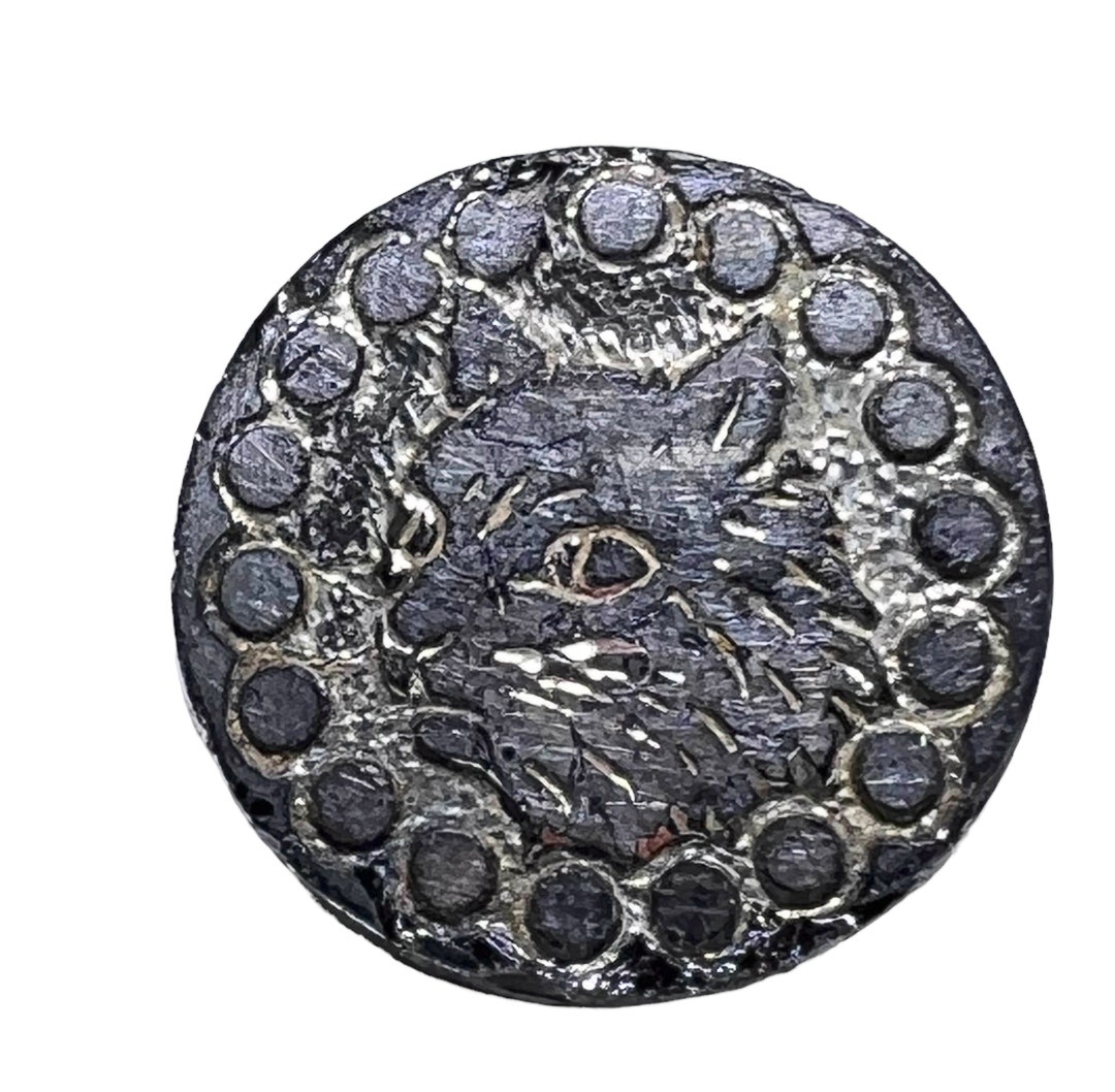 Button Antique Cat, Shaved, Black Glass Small - Etsy 日本