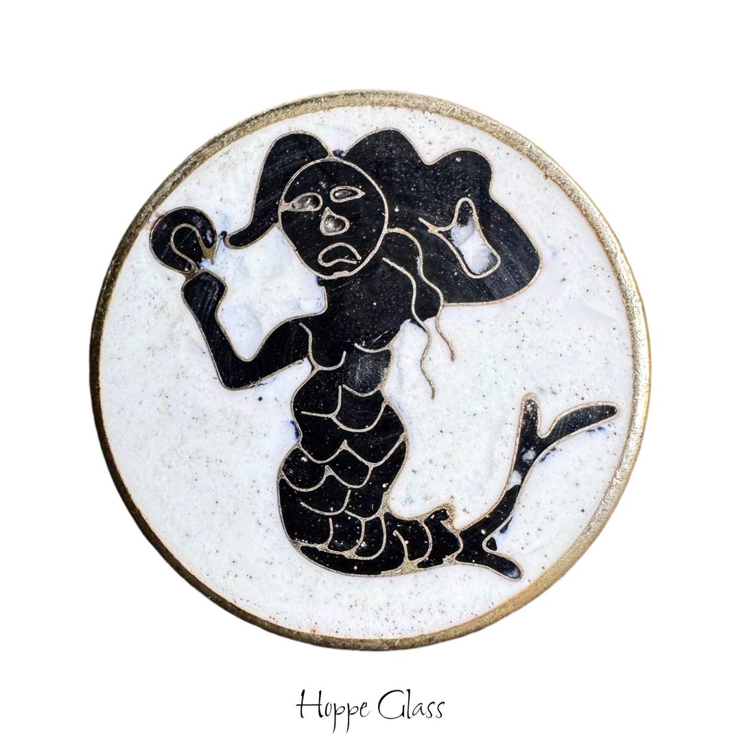 Button Vintage - Sample Button, Mermaid Silhouette, One of a Kind ...