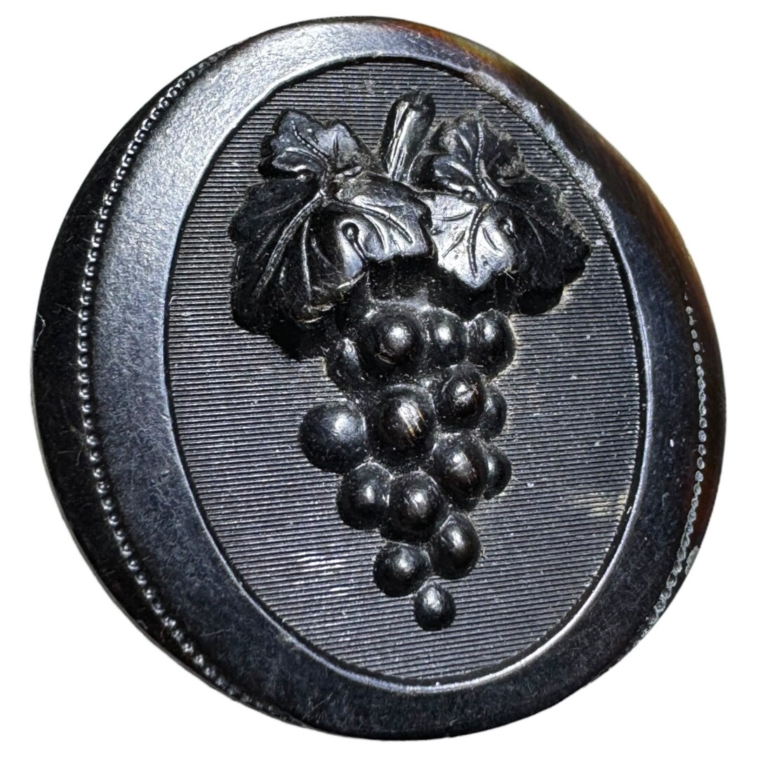 Button Antique Grapes, Horn, Back-marked, L.G.J & F. Patent Large - Etsy