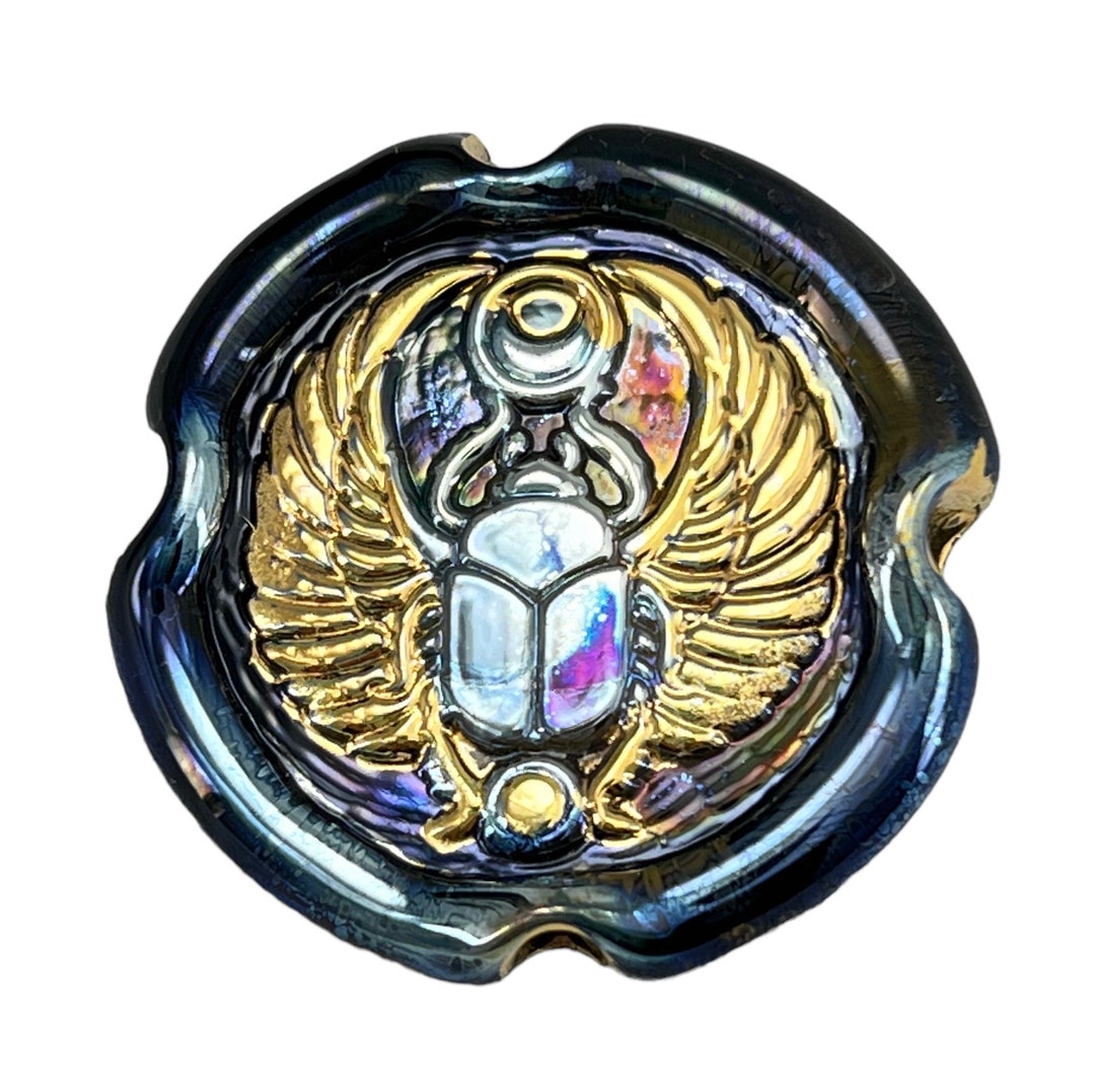 Button ~ Phoenix Bird, Glass, "bimini Like", Hand-painted, Real 10K ...