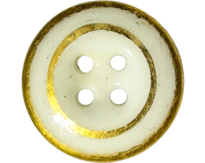 Button Antique - China Calico, White Body With Blue Transfer - Small - Etsy