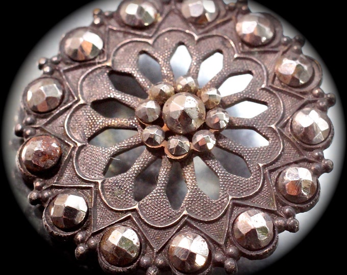 Pierced and Cut Steel Border Button Large - Etsy