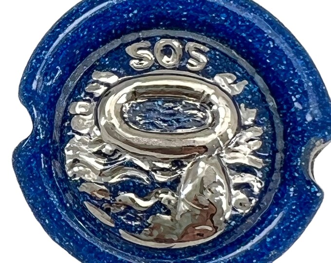 Button Fish & Verbal, Blue Glass, bimini Like, Hand-painted, Real ...