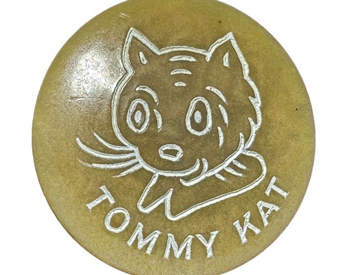 Buttons Antique TOMMY CAT, Veg. Ivory, Back-marked C 1924 F.A. WISH Inc ...