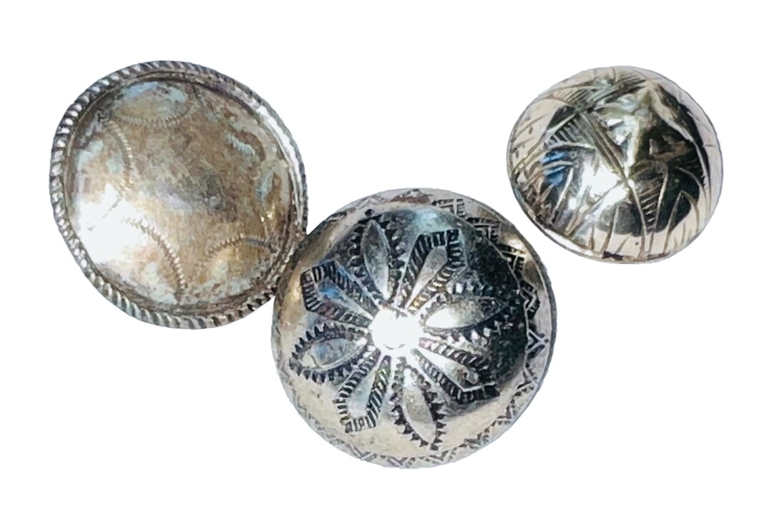 Buttons 3 Antique & Vintage Silver Buttons - Etsy