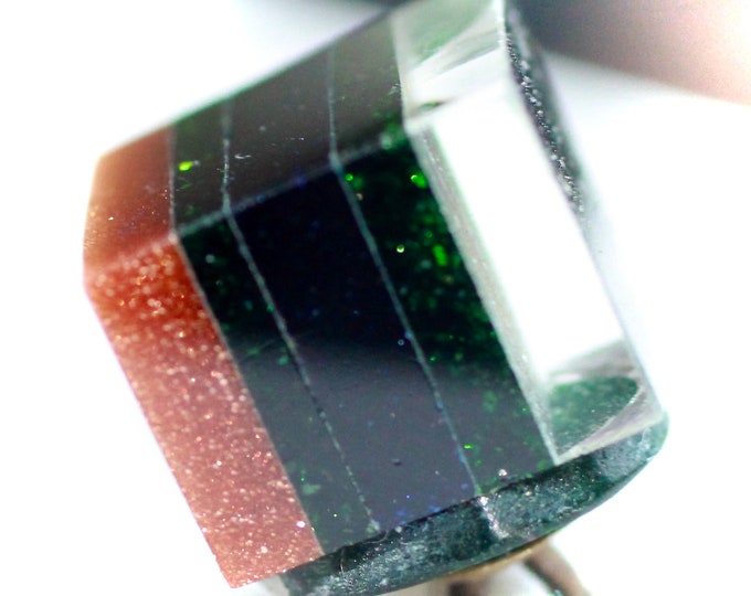 Button Cube, Glass on Glass, 4-piece Laminated, Faceted, Lampworked ...