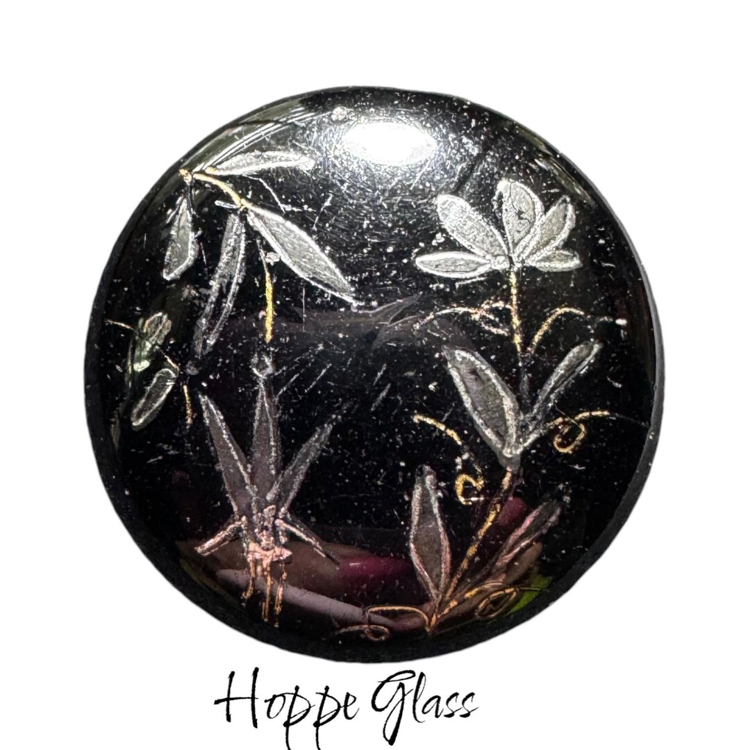 Button Antique - Aristocrat, Hand Etched, Hand-painted Gold & Silver ...