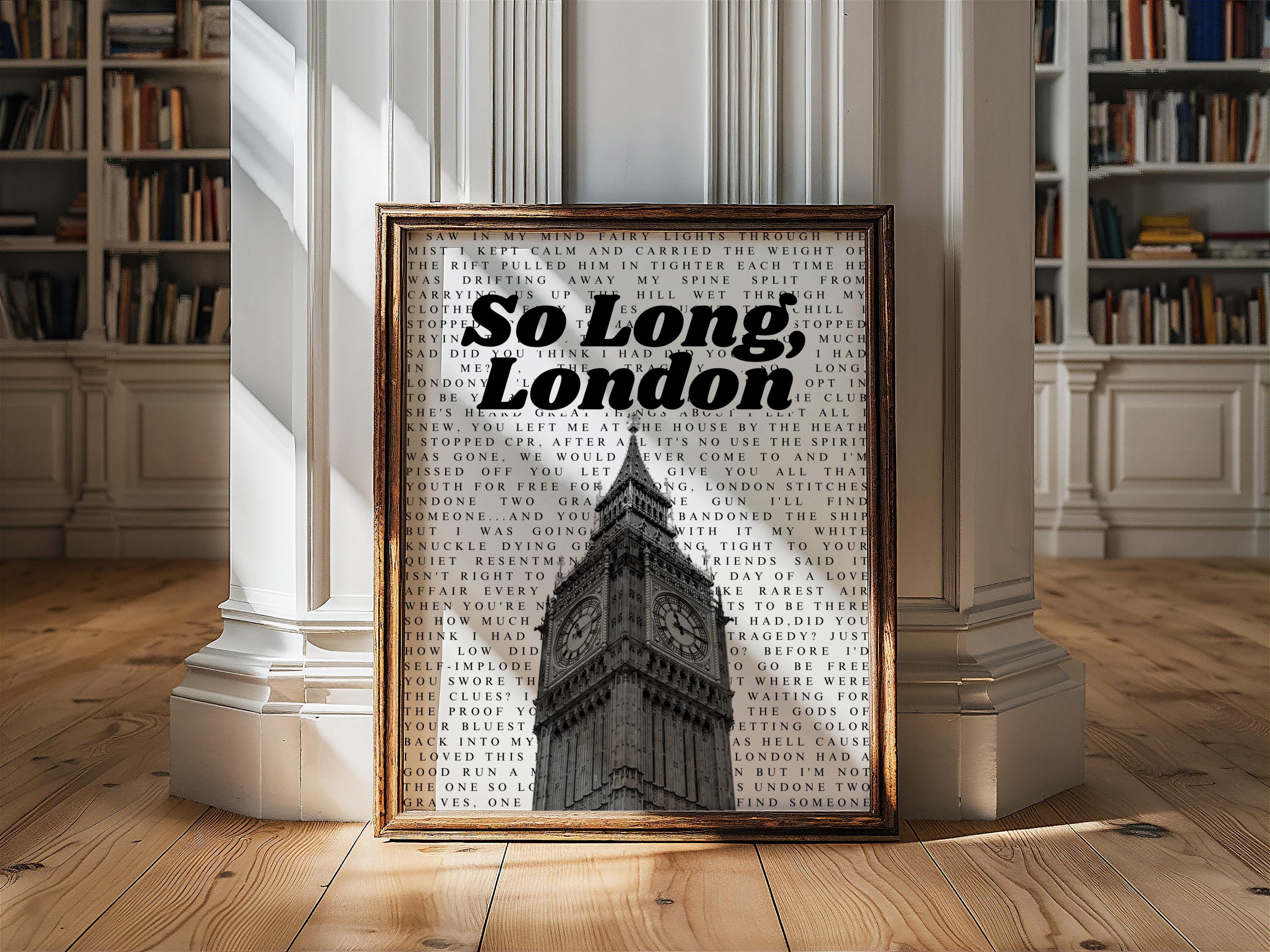 So Long London Taylor Swift Poster, London Print, Big Ben Poster ...