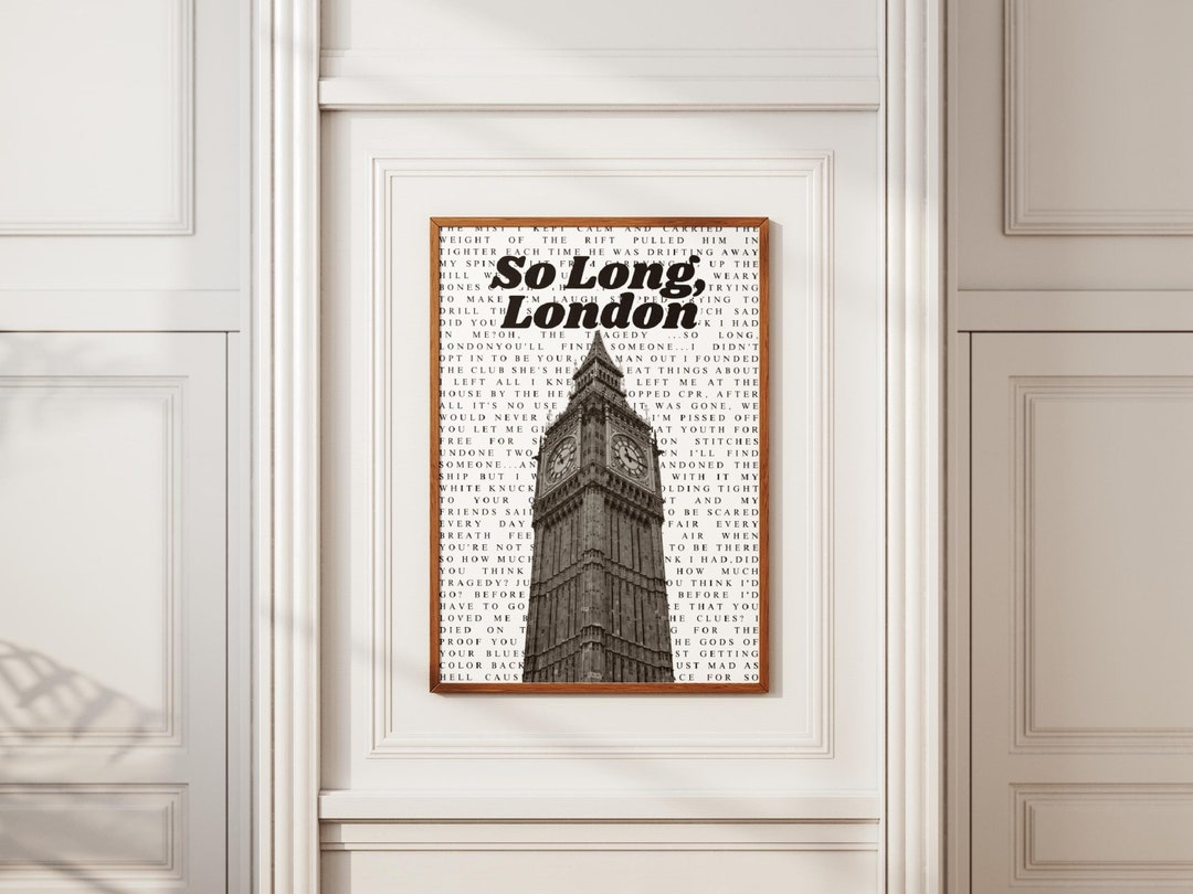 So Long London Taylor Swift Poster, London Print, Big Ben Poster ...