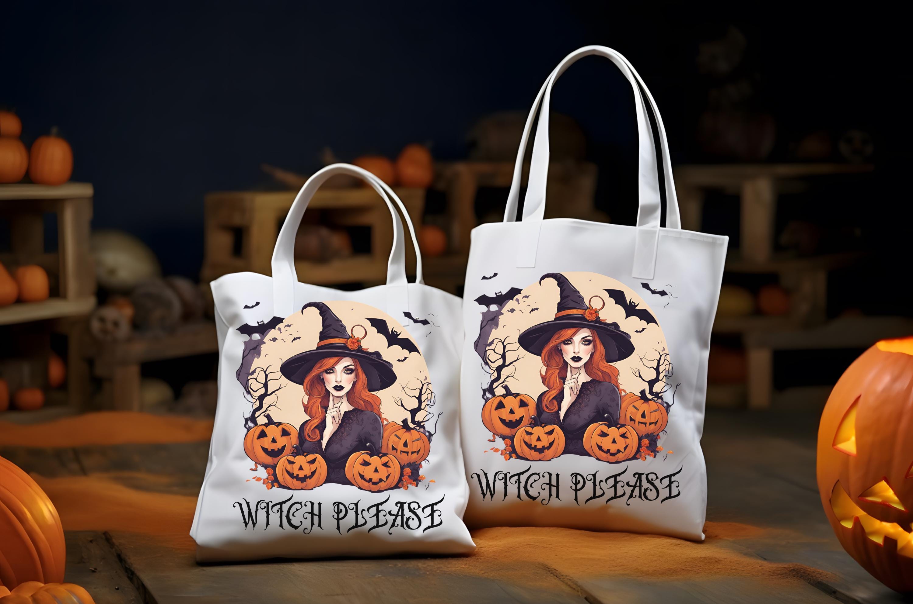 Witch Please, Fall Porch Decor , Pastel Goth Tote Bag, Pumpkin Tote Bag ...