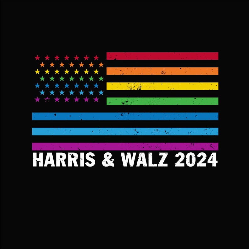 Rainbow Kamala Harris Tim Walz PNG, Childless Cat Ladies Png, LGBTQ ...