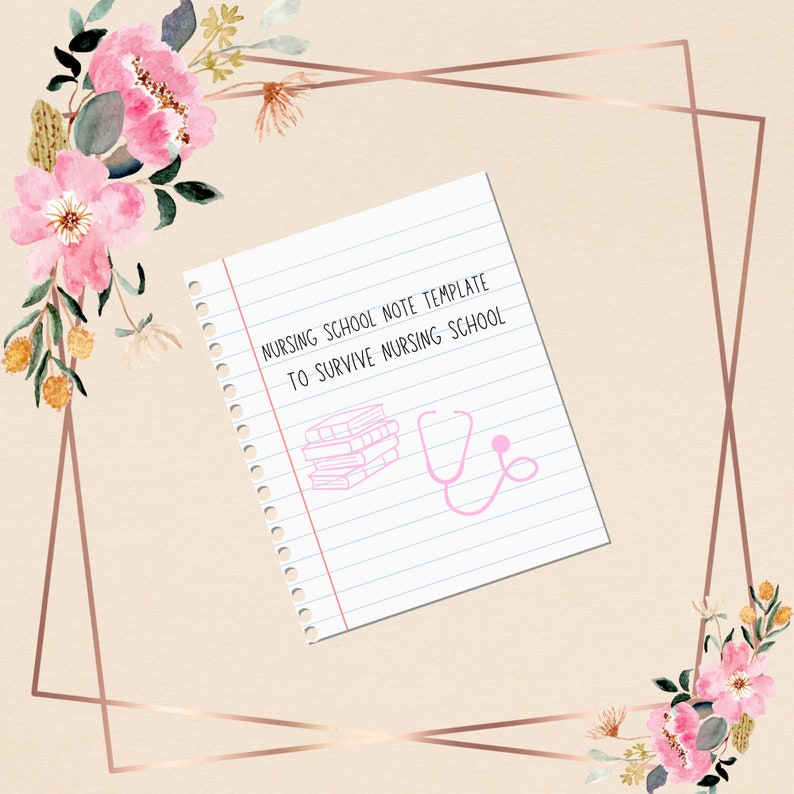 Printable Nursing School Note Template - Digital Download - Etsy