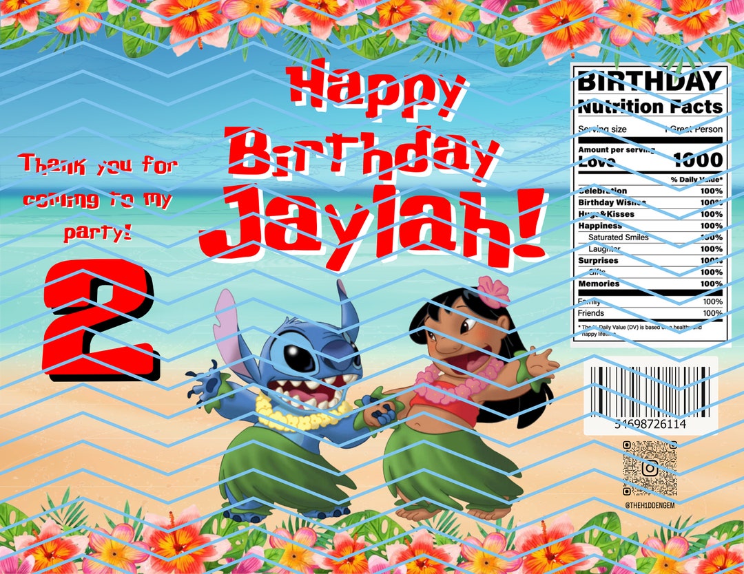 Lilo and Stitch Chip Bags Template - Etsy