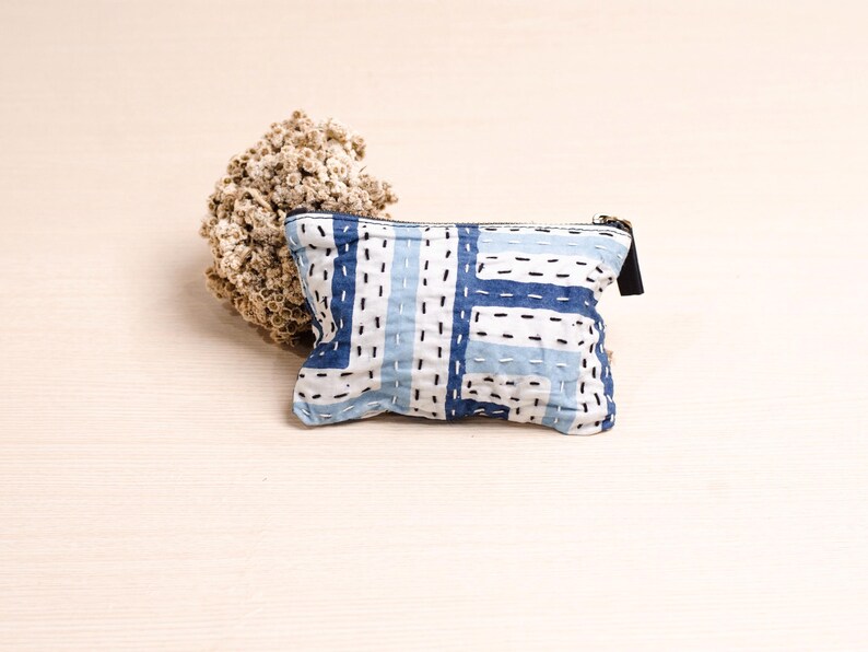 Indigo Mini Wallet With Sashiko Stitching - Handmade by Bali Artisans ...