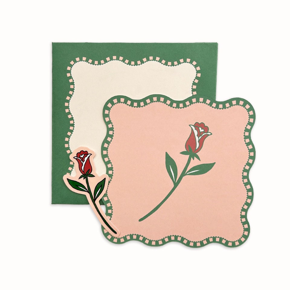 Rose Card - Etsy