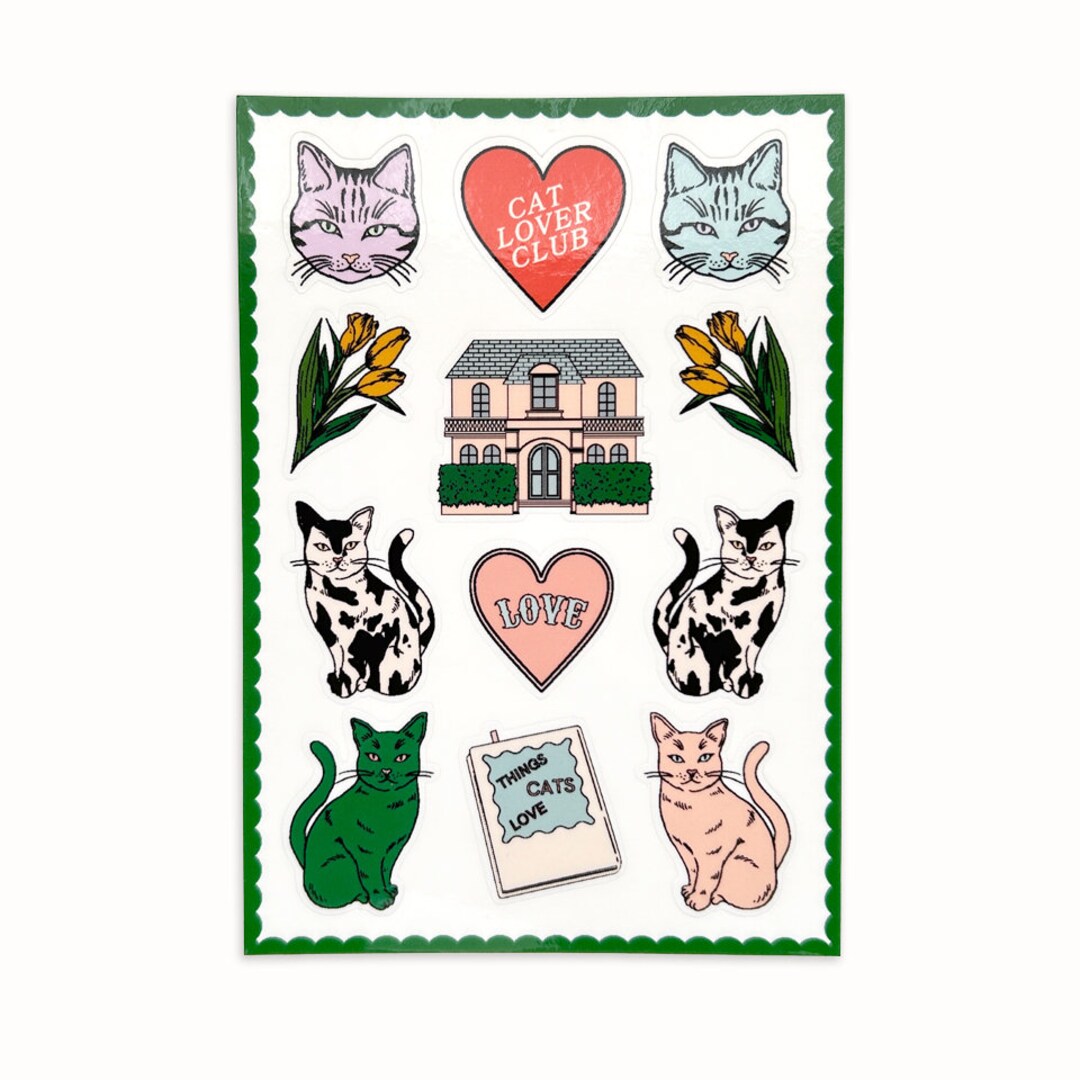 CAT CAT HOUSE Sticker Sheet - Etsy
